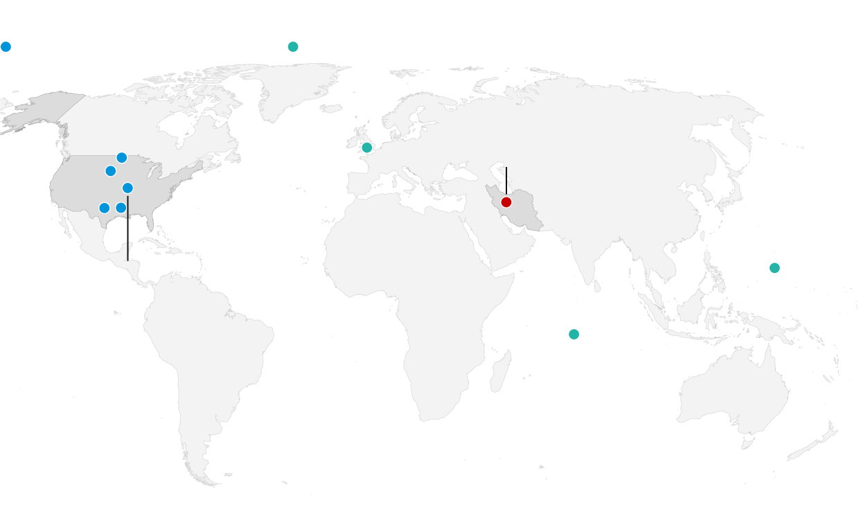 US bases hosting bomber units